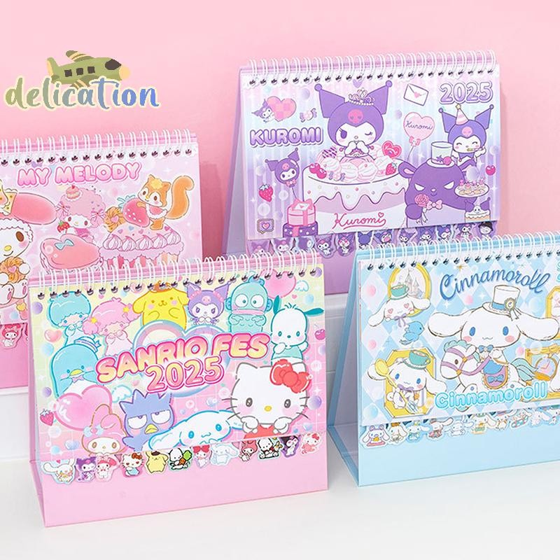 [DelicationS] Sanrio 2025 Cute Cartoon Monthly Desk Calendar Standing ...