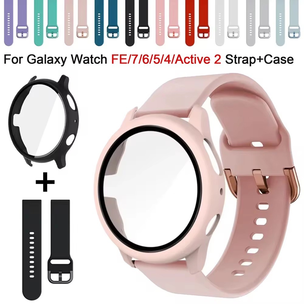Strap+PC Case for Samsung Galaxy Watch Active 2 Soft Silicone Bracelet ...