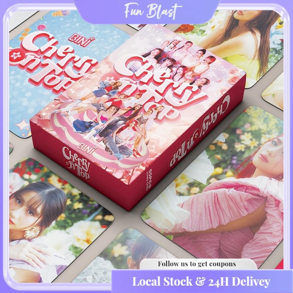 55Pcs/Box BINI Photocards CHERRY ON TOP BINI Jollibini Jollibee Bini ...