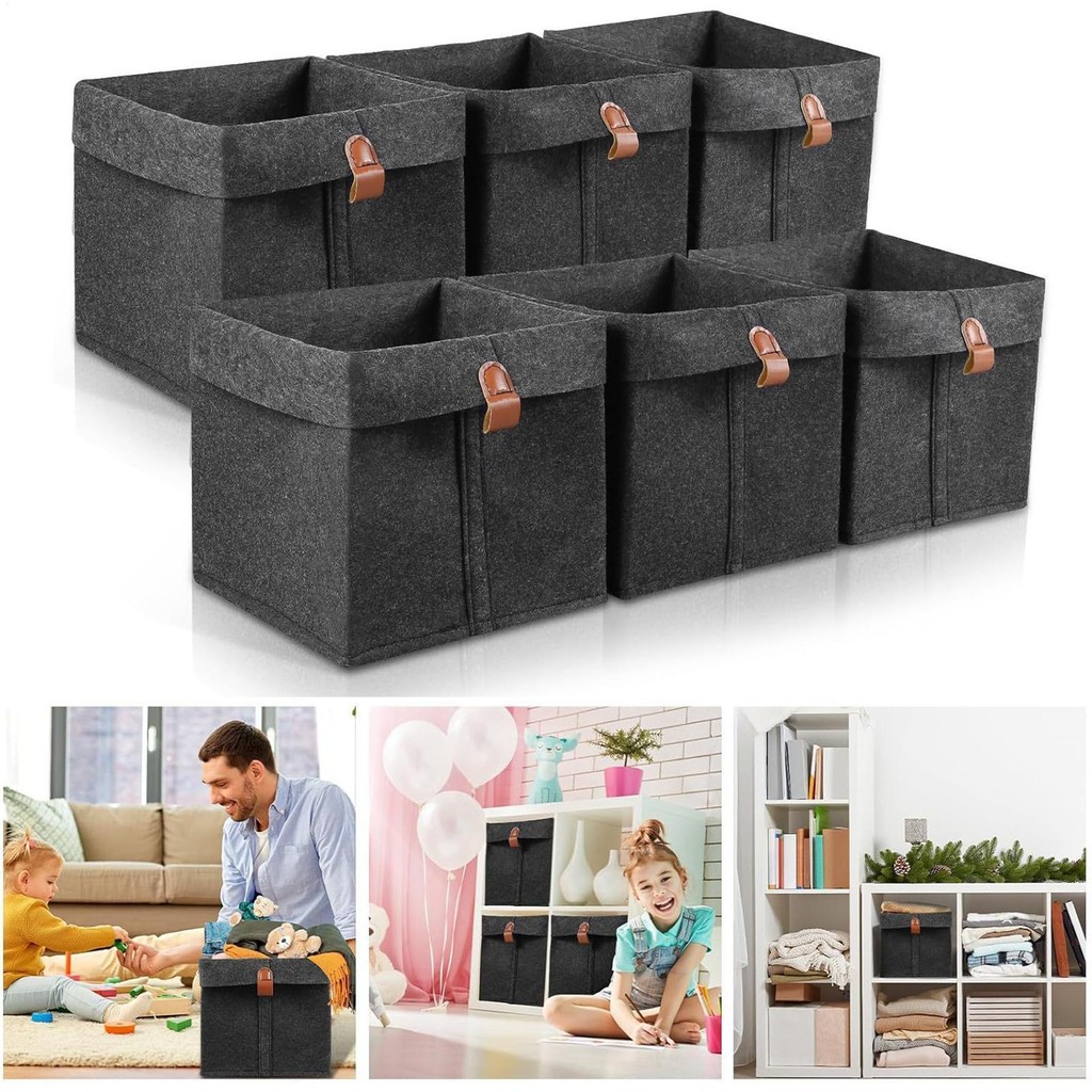 Felt Cube Organizer Felt Nursery Storage Basket 12L Closet Organizer ...