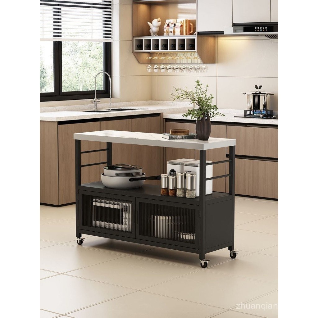 Kitchen Middle Island Table Movable Kitchen Counter Open Sideboard ...