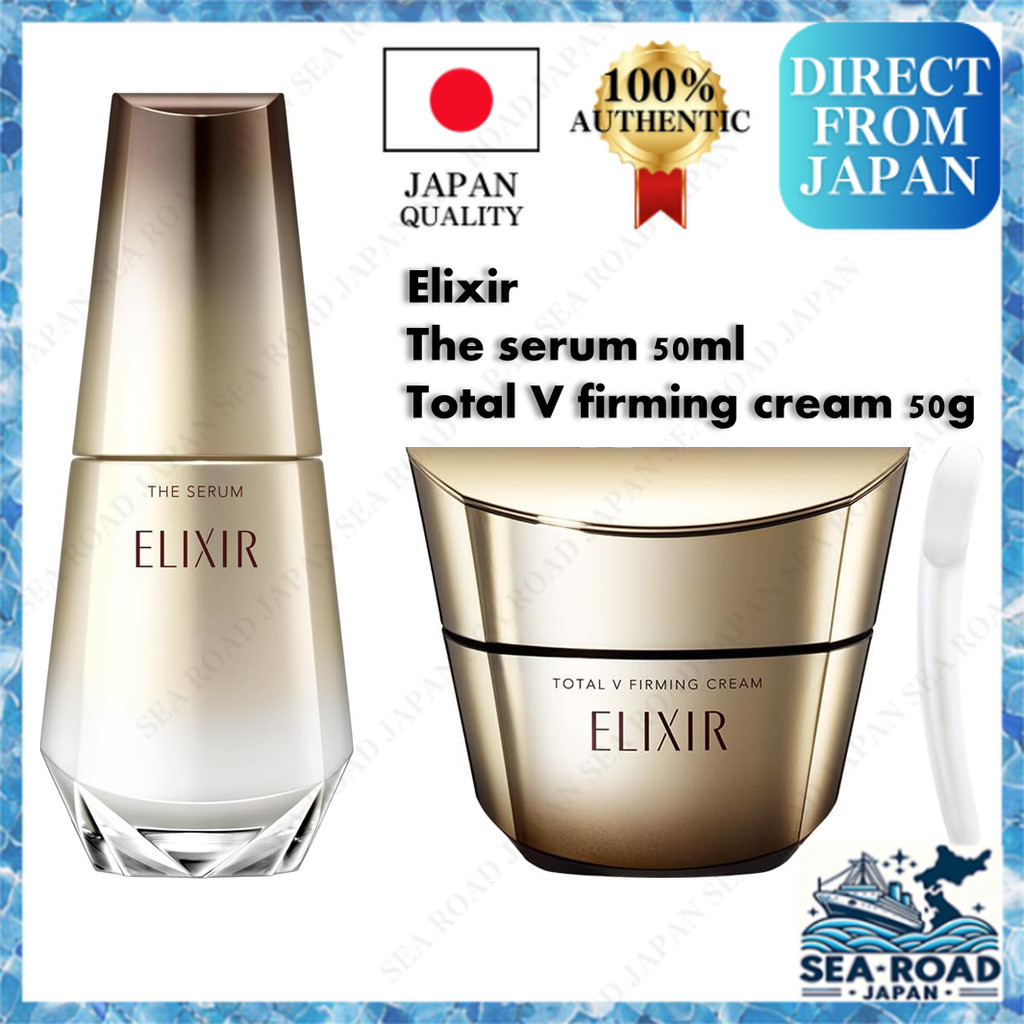 ELIXIR The Serum aa 50ml & Total V Firming Cream 50g Container, Cream, All-Around Firmness ...