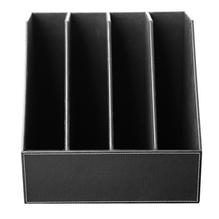 Office Desk Surface Panel Storage File Shelf Three-Grid Data Storage ...