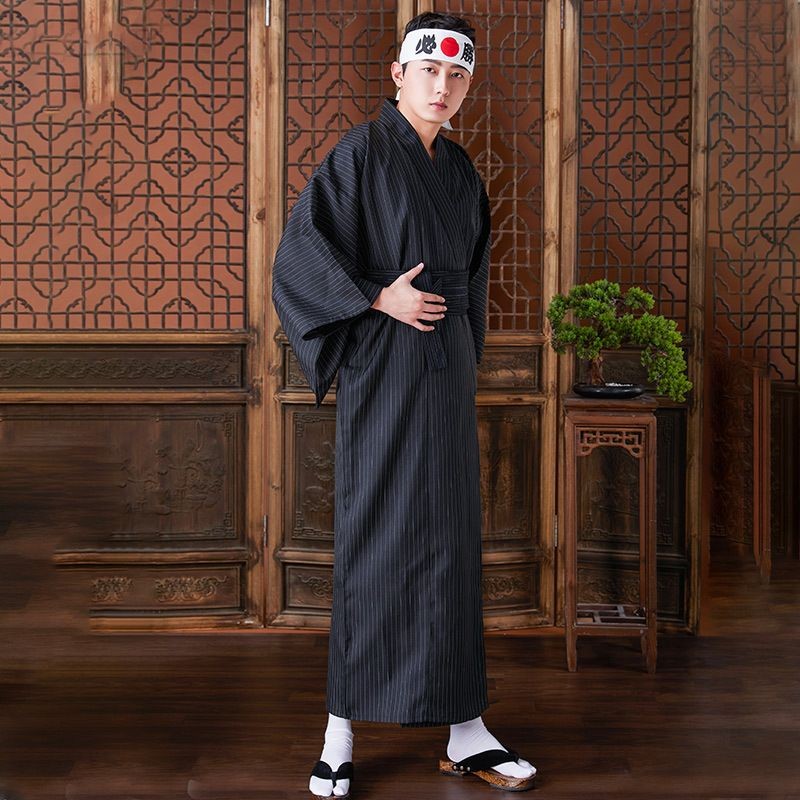 Kimono Formal Wear Male Traditional Kimono Samurai Suit Japanese Style ...