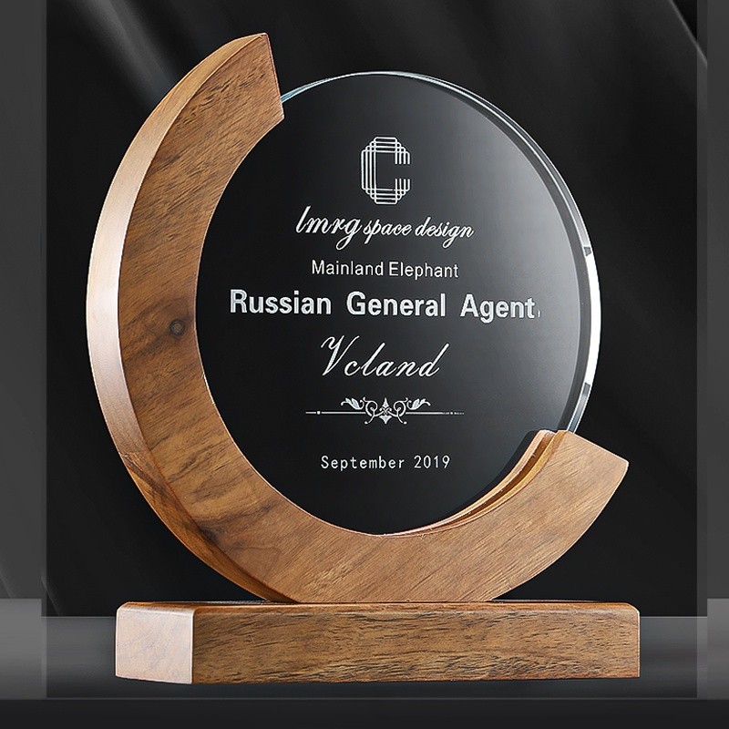 JH Spot Goods [Ying Ying Recommend]Solid Wood Crystal Trophy Customized ...