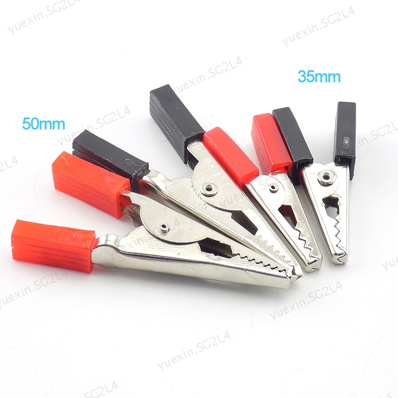 Red Black Alligator Clips Crocodile Terminal Test Electrical Battery ...
