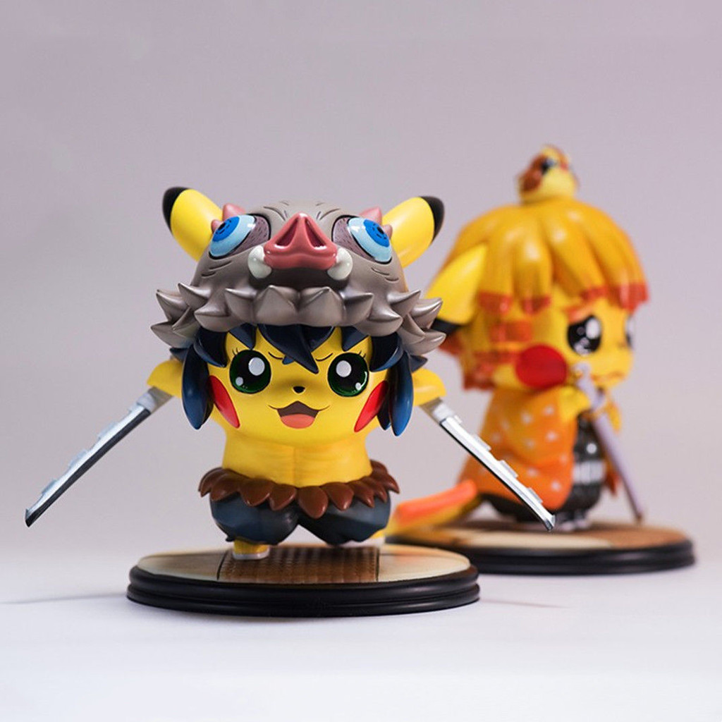 Pikachu cos Demon Slayer My Wife Zenitsu Inosuke Figure Model/yyeg ...