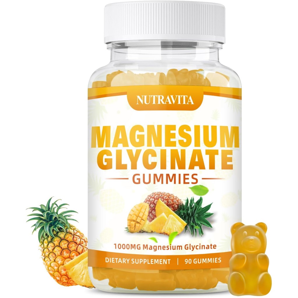 Magnesium Glycinate Gummies 1000mg with Magnesium L-Threonate,Chelated ...