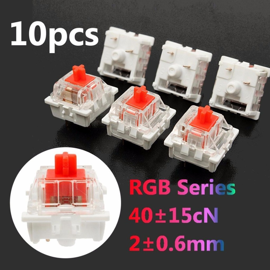 10Pcs Plastic For Cherry Red 3 Pin MX RGB Replacement Mechanical ...