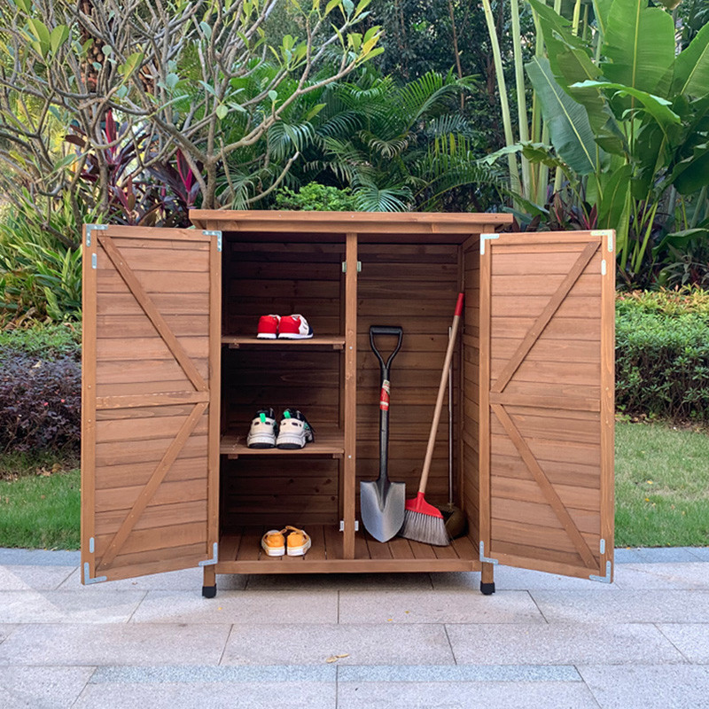 10N Outdoor Locker Waterproof Finishing Solid Wood Outdoor Storage ...