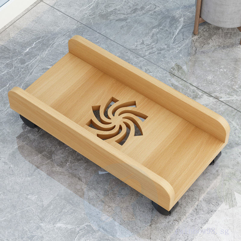 Desktop Computer Host Stand with Wheels, Height Adjustable Storage Rack ...