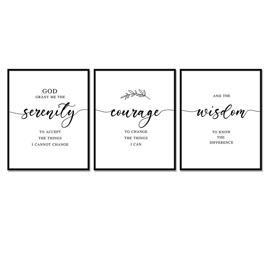 Serenity Prayer Wall Art Set Christian Home Decor Unframed xin Prints ...