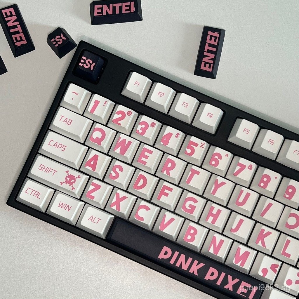 Pink Big Word Key Cap130Key Full Set Original Height PBT Material ...
