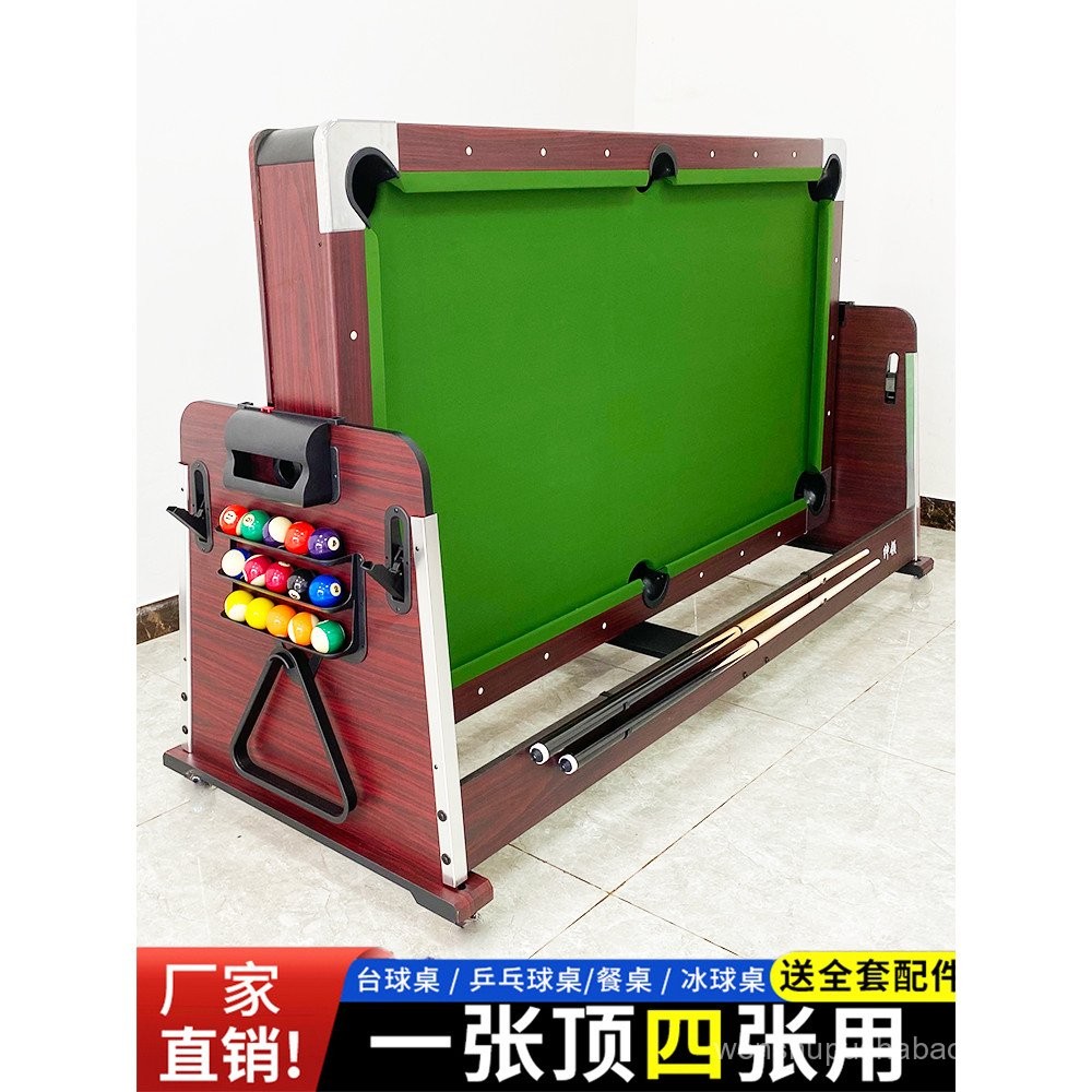 Billiard Table 4-in-1 Pool Table Adult Home Use American Style Black ...