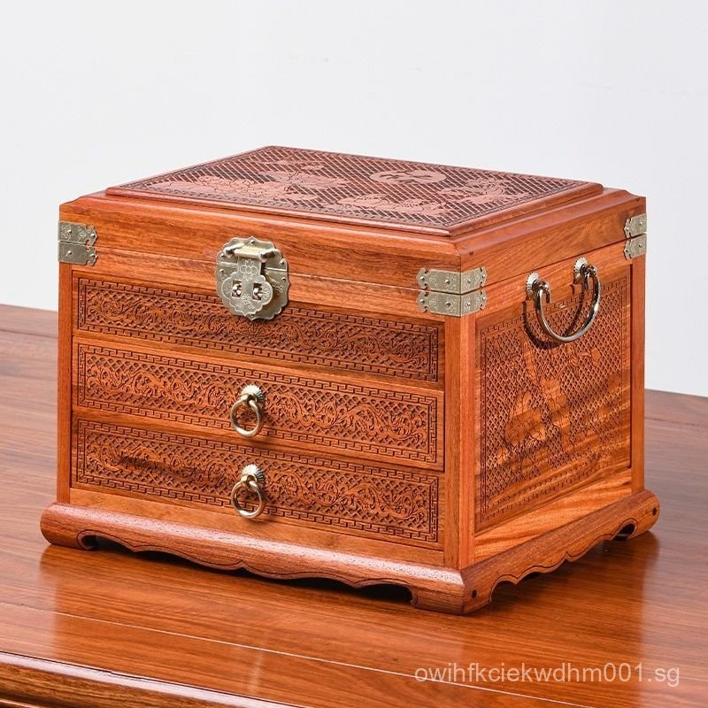 Rosewood Jewelry Box New Solid Wood Myanmar Rosewood Jewelry Storage ...