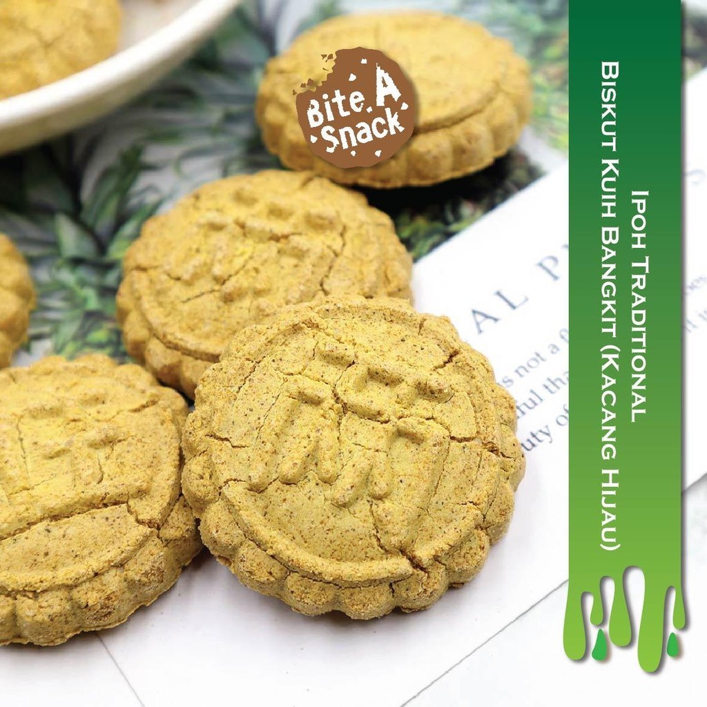HIJAU Ipoh Traditional Biscuits Kuih Bangkit (Green Bean) | Traditional ...