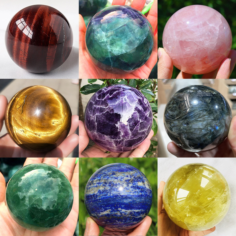 4-7cm Natural Big Crystal Ball Polished Massage Sphere Ball Reiki ...