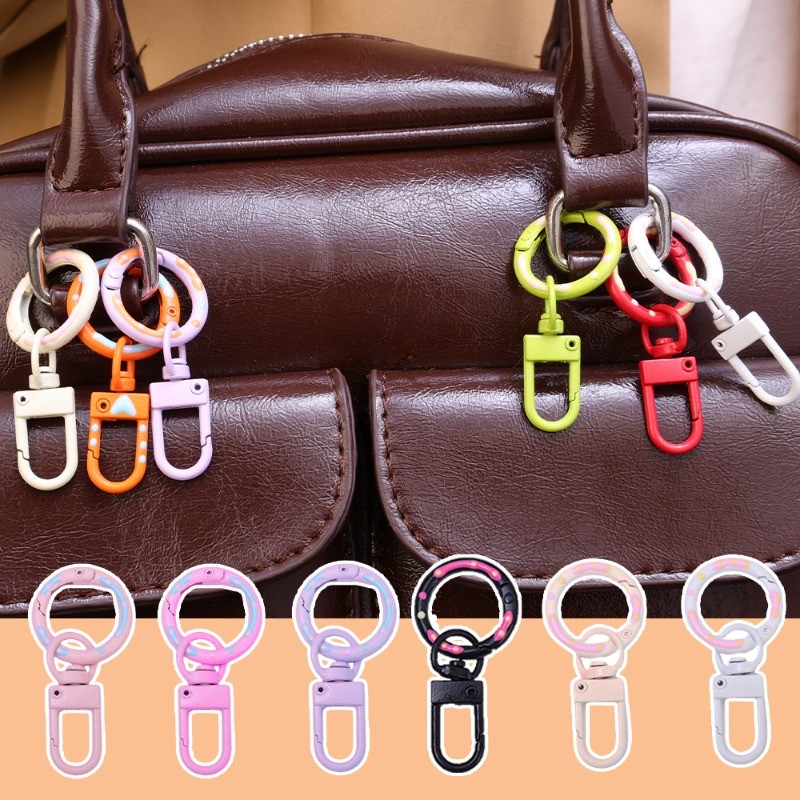 Candy Doughnut Keychain Pendant - Keyring Spring Buckle - Colorful ...