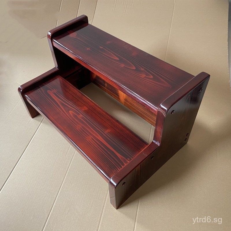 Solid Wood Stairs Wooden Ladder Step Stool Household2Step Ladder Ladder ...