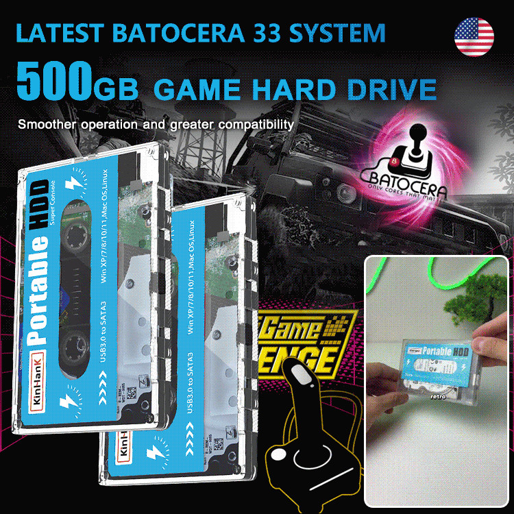 [Latest Batocera 33 System/Wide Compatibility] Plug and Play 500GB Game ...