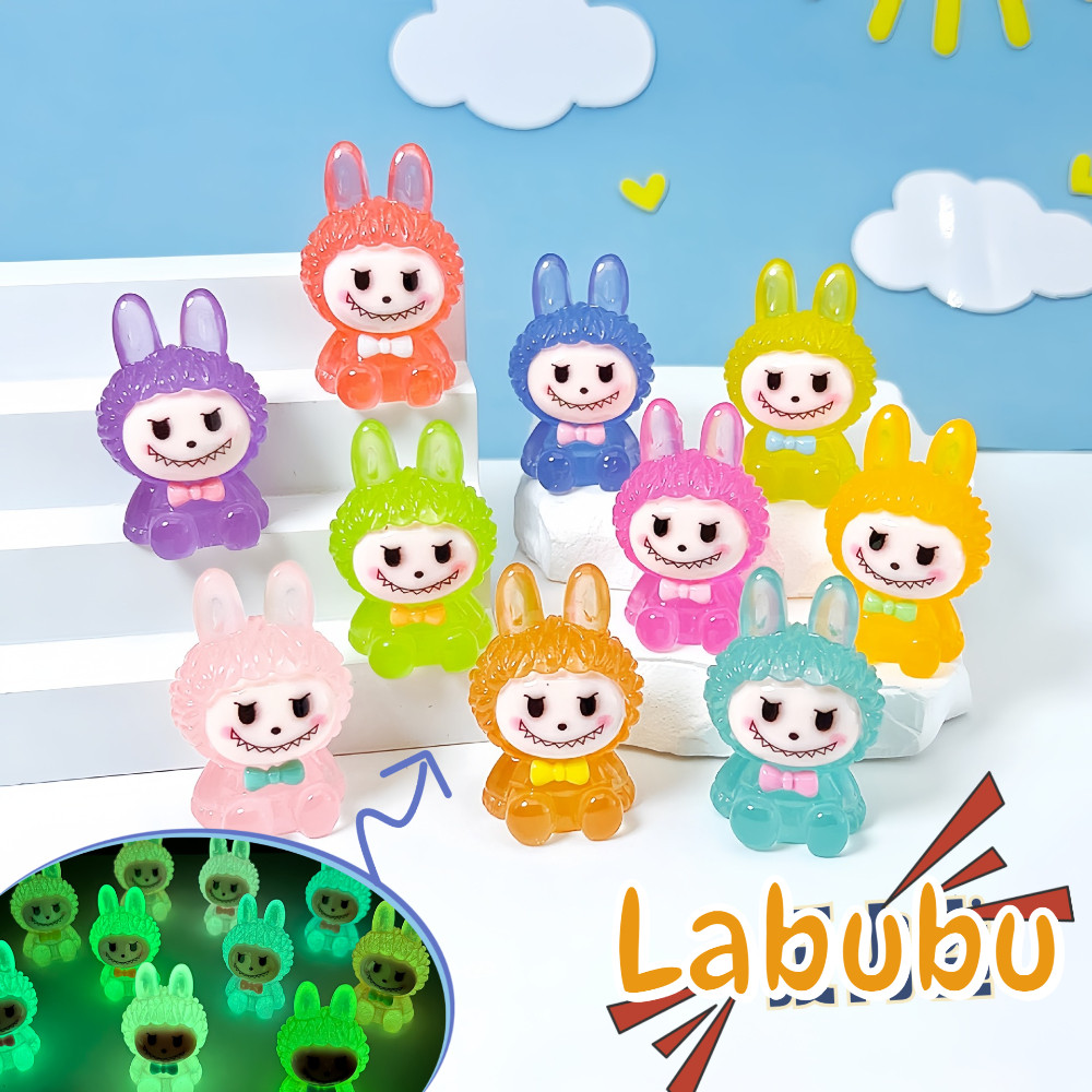 Cartoon Labubu Series Mini Luminous Exquisite Resin Dolls Kids Gift ...