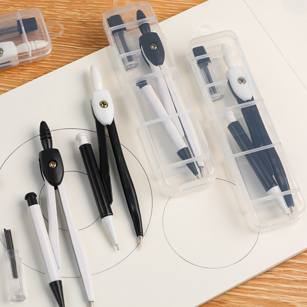 Mechanical Pencil Compass with Compact Lead Box Geometry Drawing Set ...