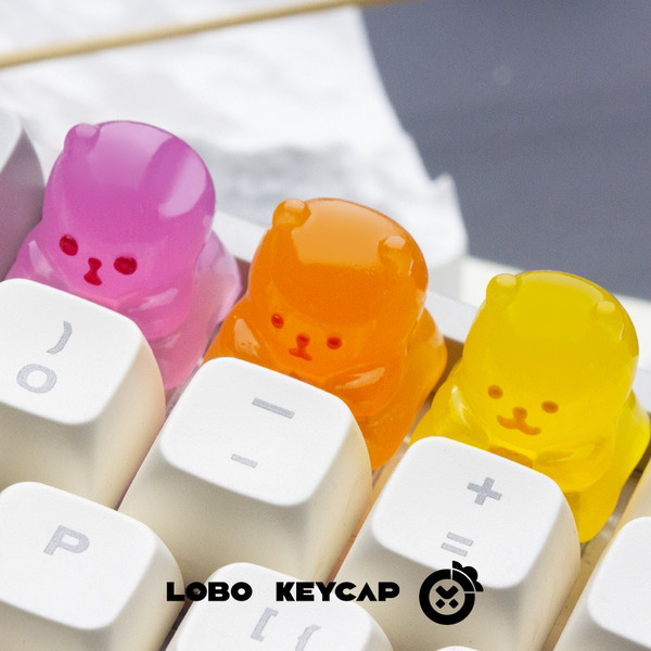 keycap 【LOBO Original】Gummy Bear Translucent Keycaps Personality Resin ...