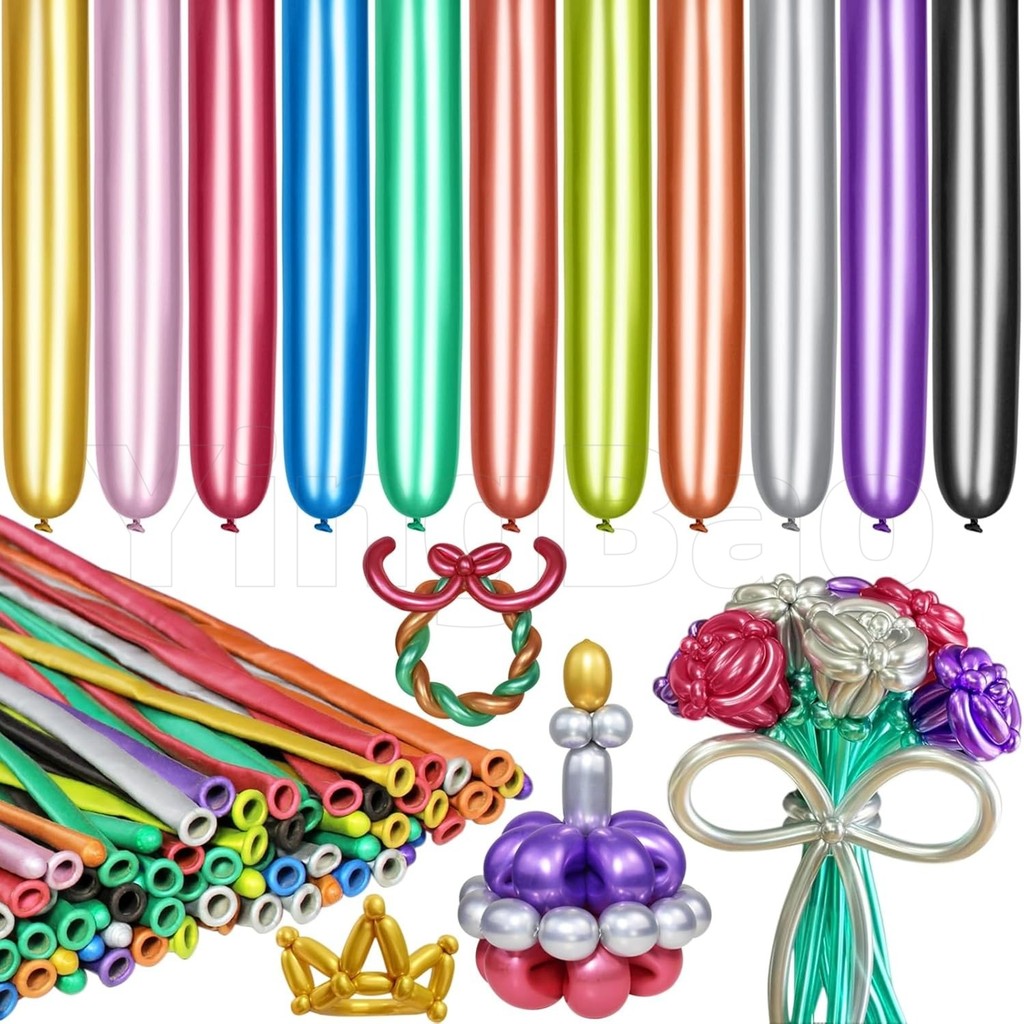 30pcs Chrome Metallic 260 long balloons Multicolored Twisting Modeling ...