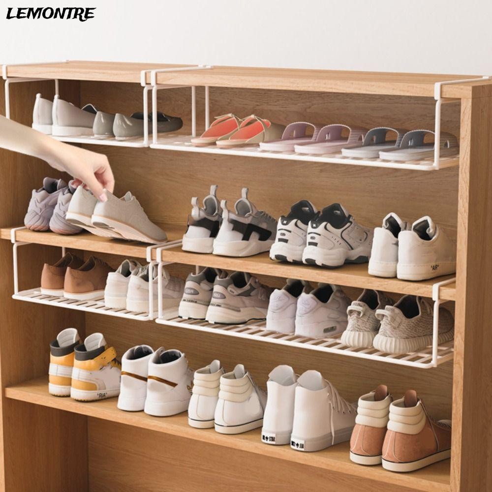 LEMONTRE Bottom Hanging Shoe Rack, Multifunction Kitchen Storage Shoe ...