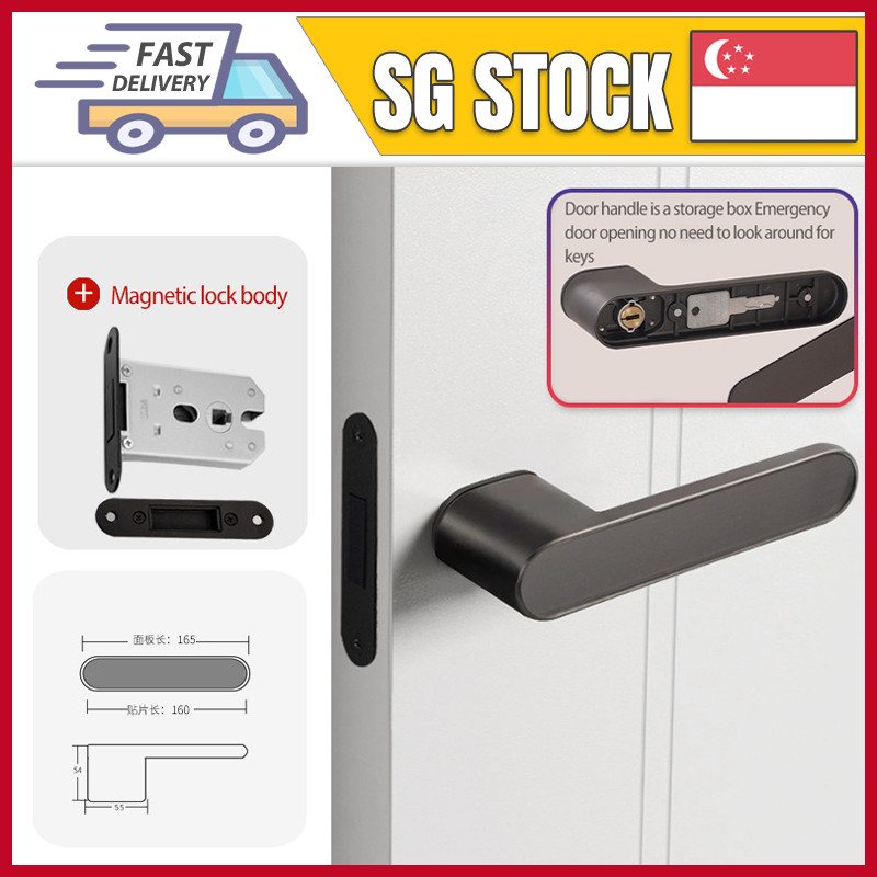 【SG Seller】Aluminium Alloy Door Lock Set Room Door Lock Bedroom Safety ...