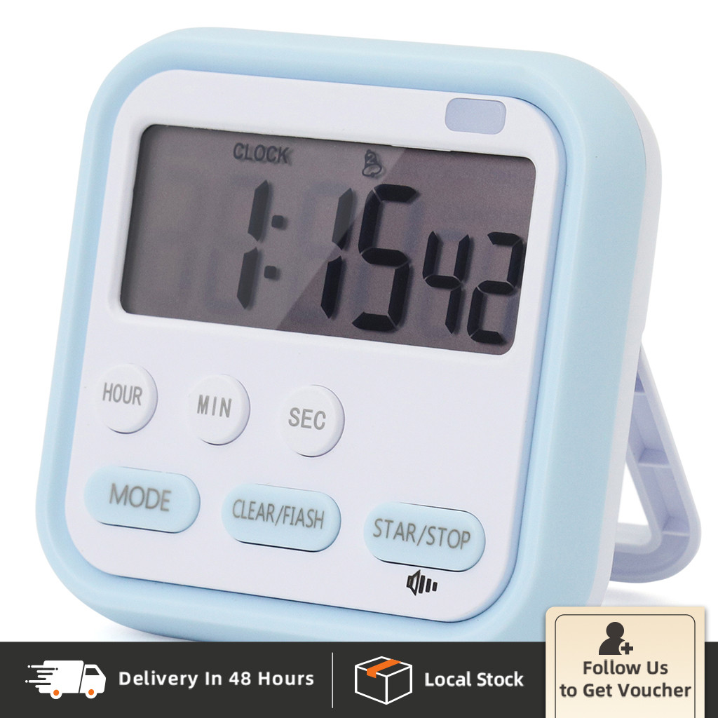 ZIBUYU LCD Digital Timer, 24hr Countdown, Alarm, Flash Light, Magnetic ...