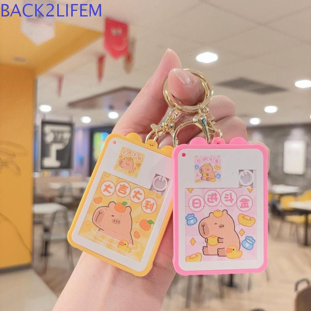 BACK2LIFEM Capybara Key Chain, Huarong Road Cartoon Capibara Jigsaw ...