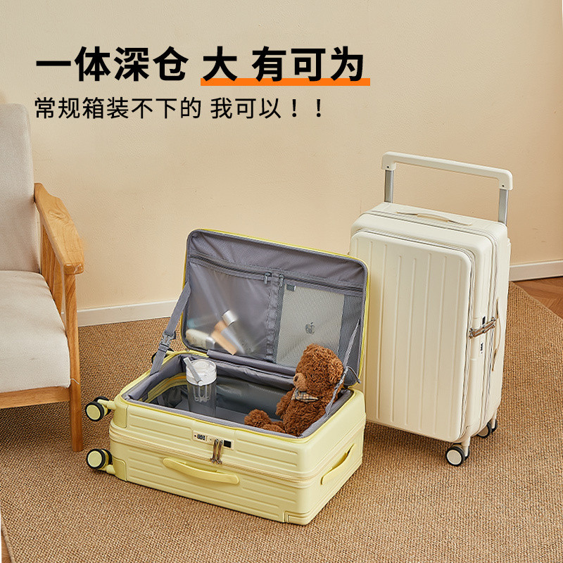 Women's Draw-Bar Luggage Wide Front Opening Deep Warehouse Trolley ...