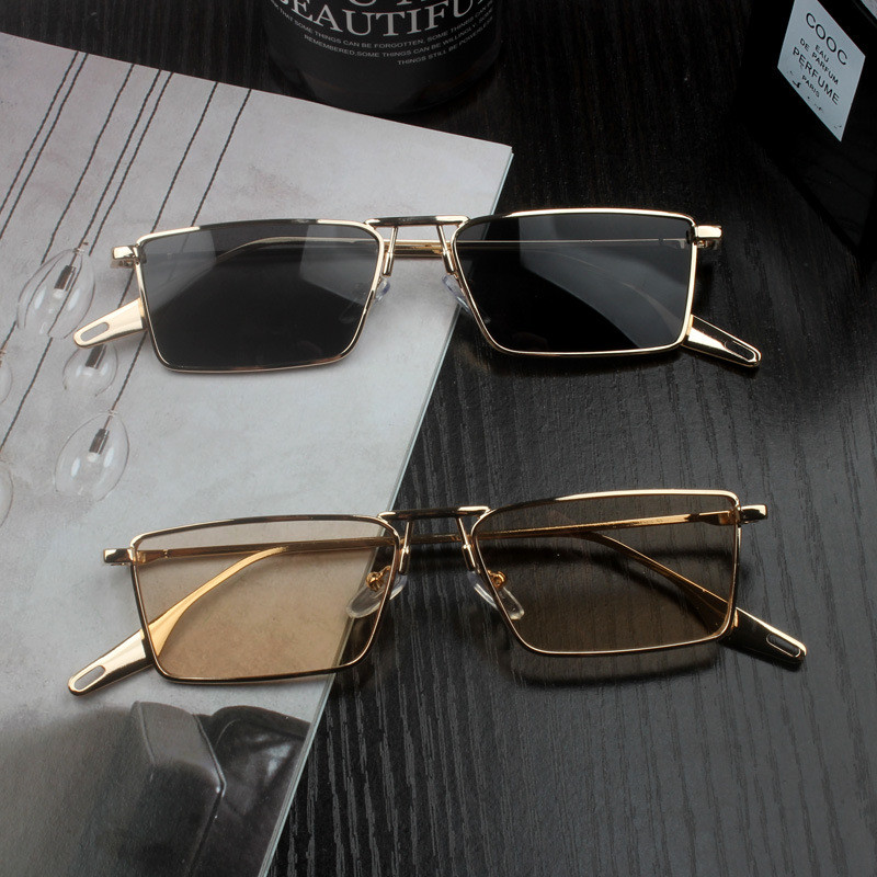 Narrow Rectangular Sunglasses Korean Fashion Eyewear Retro UV ...