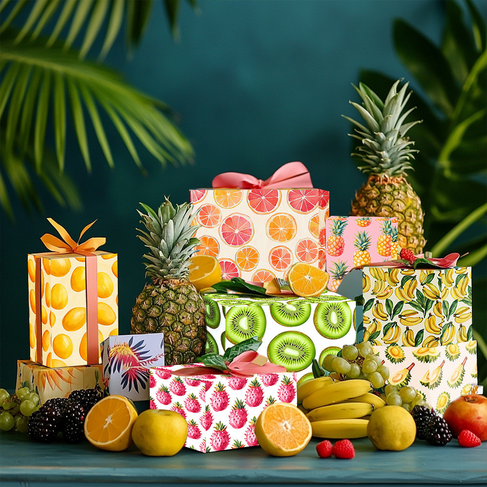 12 Sheets Fruit Wrapping Paper, Lemon Watermelon Tissue Paper Sweet ...