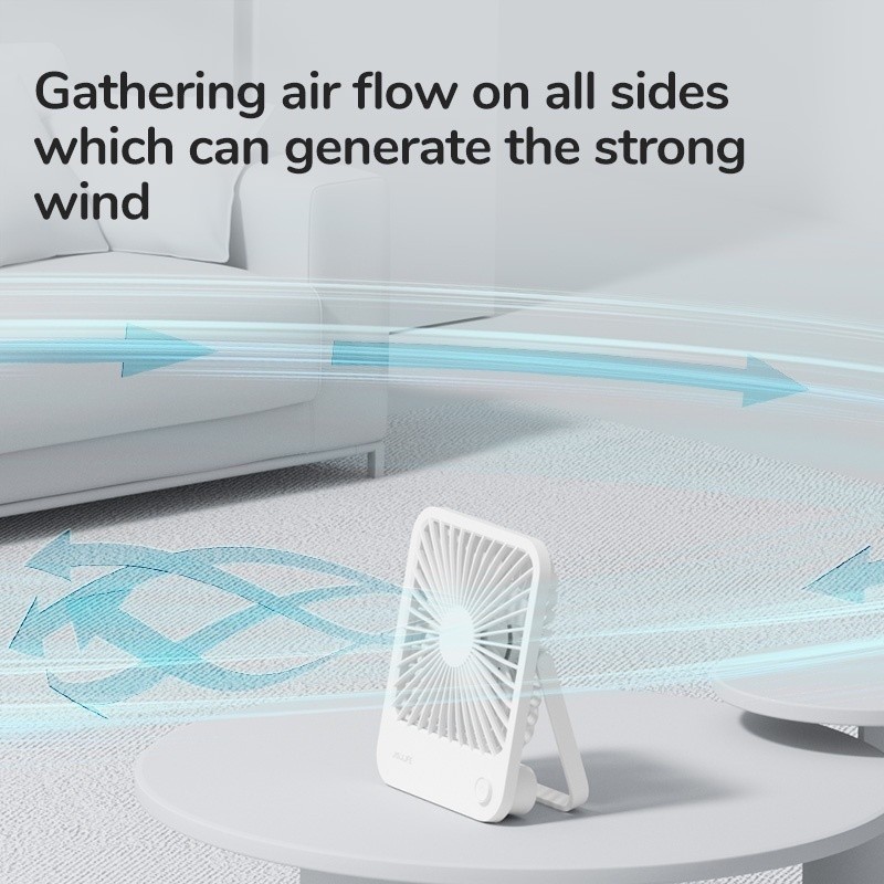 JISULIFE Portable Table Fan 4500mAh Strong Wind Mini Desk Fan 4 Speeds ...