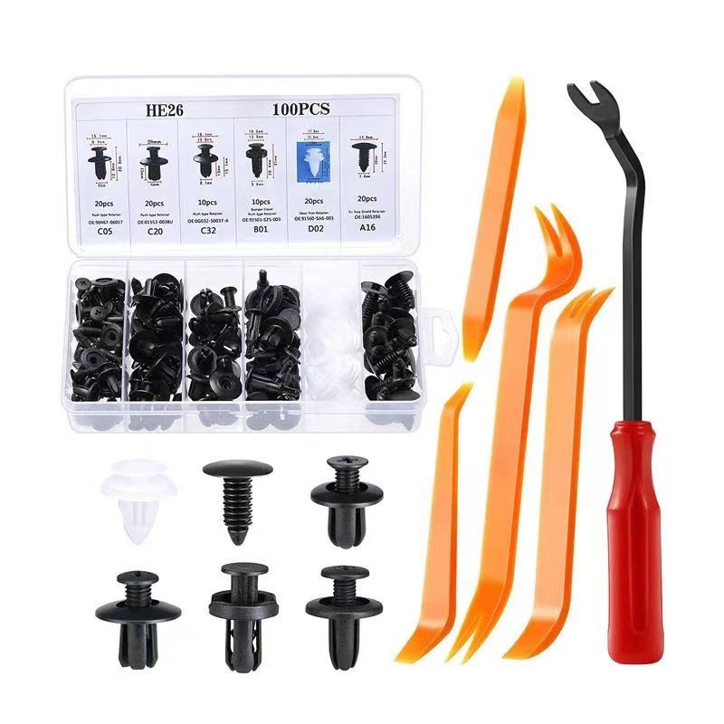 100PCS Boxed Buckle Universal Car Bumper Door Panel Clip Trunk Fender ...