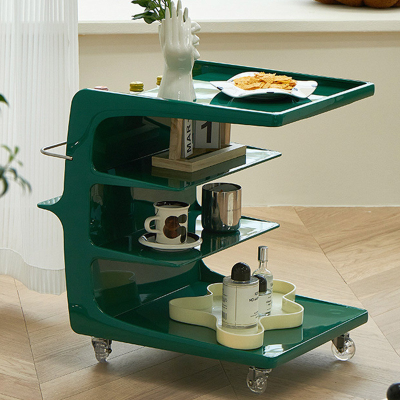 Sofa edge table, acrylic trolley, movable bedside cabinet, mesh red ins ...