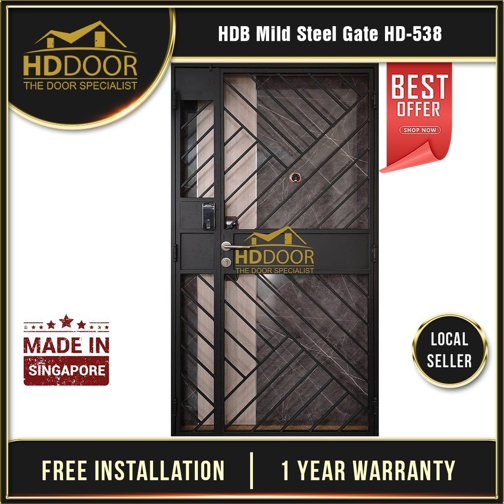 HDDoor HD538 Mild Steel Gate for HDB | BTO | CONDO and Resale Flat | 1 ...