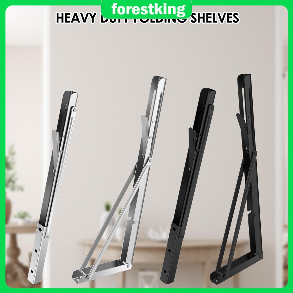2Pcs Folding Shelf Brackets Heavy Duty L Bracket for Table Wall Mounted ...