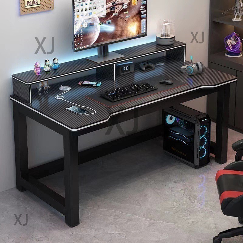 XJ Desk Carbon Fiber Computer Standing Game Double Office Storage Box ...