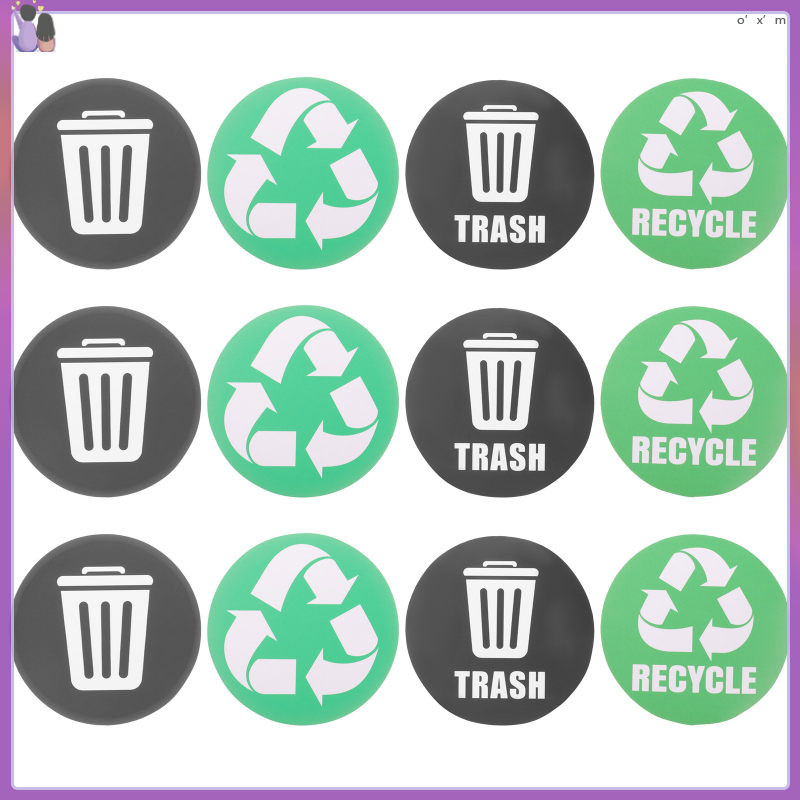[CHRISTMAS GIFT] 12 Pcs Labels Stickers Recycling for Trash Can Garbage ...
