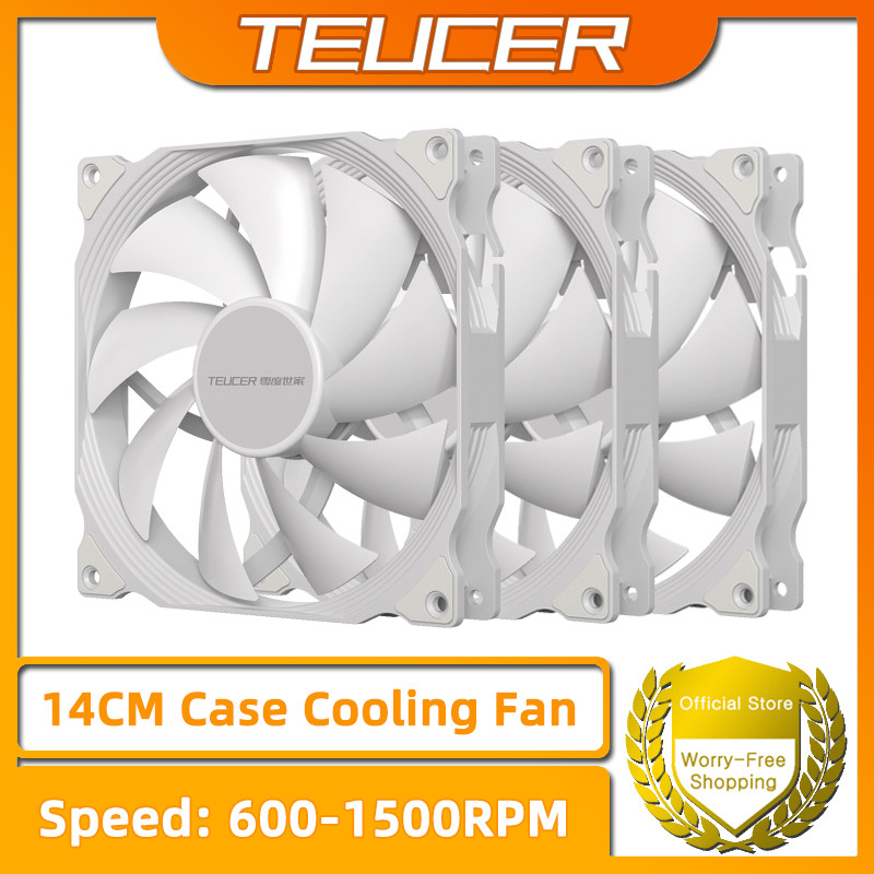 TEUCER AF-14025 1/2/3PCS Case Cooling Fan 140mm PC Fan 4Pin PWM 600 ...