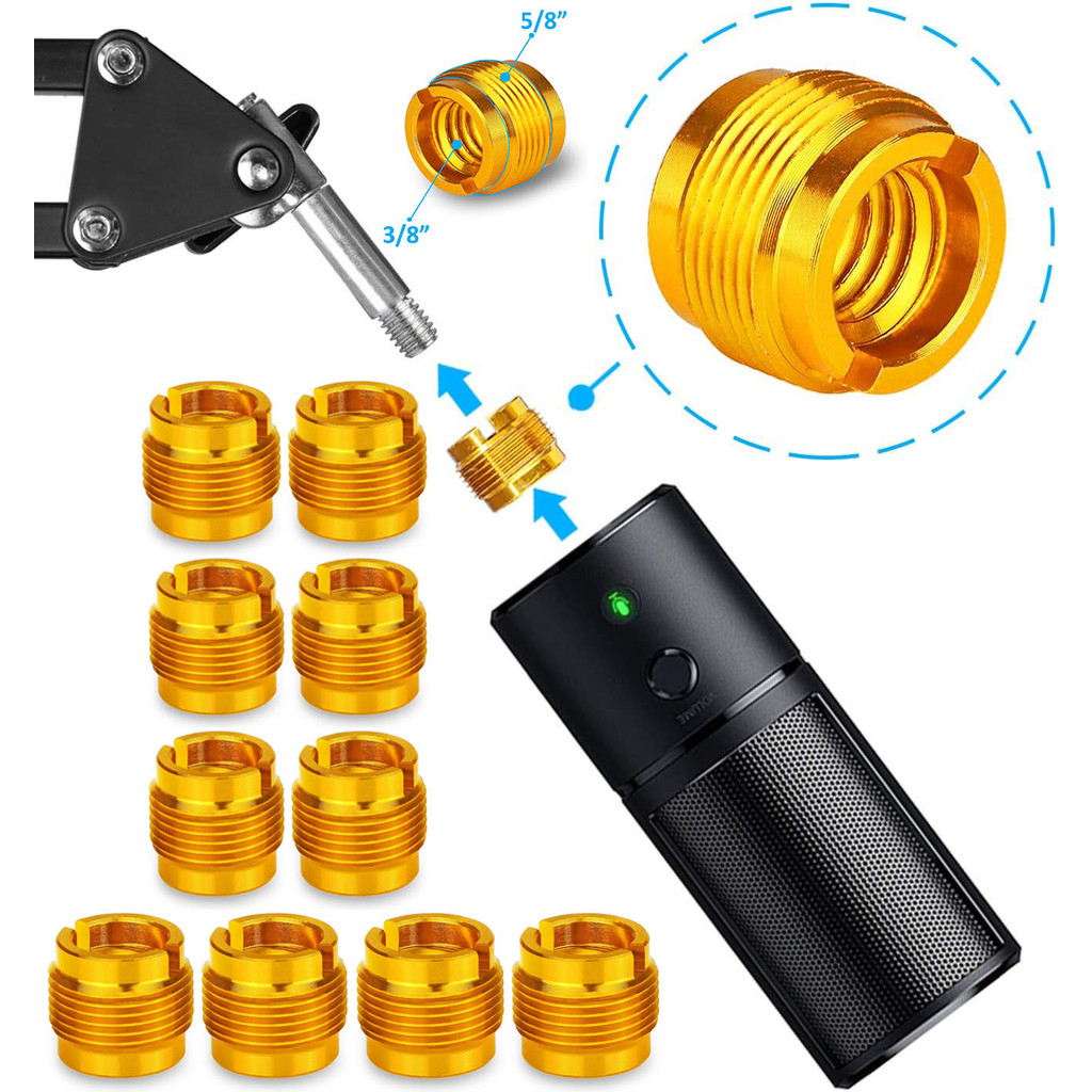 4 PCS Gold Colour Adapter for HyperX QuadCast Mic, Blue Yeti, Rode ...