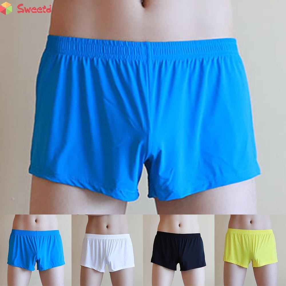 Sexy Men Underwear Boxer Briefs Ice Silk Mesh Breathable Elephant Nose ...
