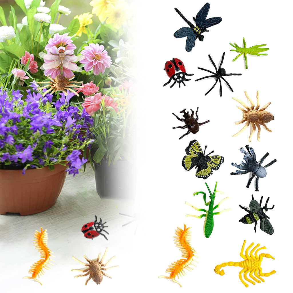 Pack of 12 Insect Bugs Figures Educational Animal Figurines Children ...