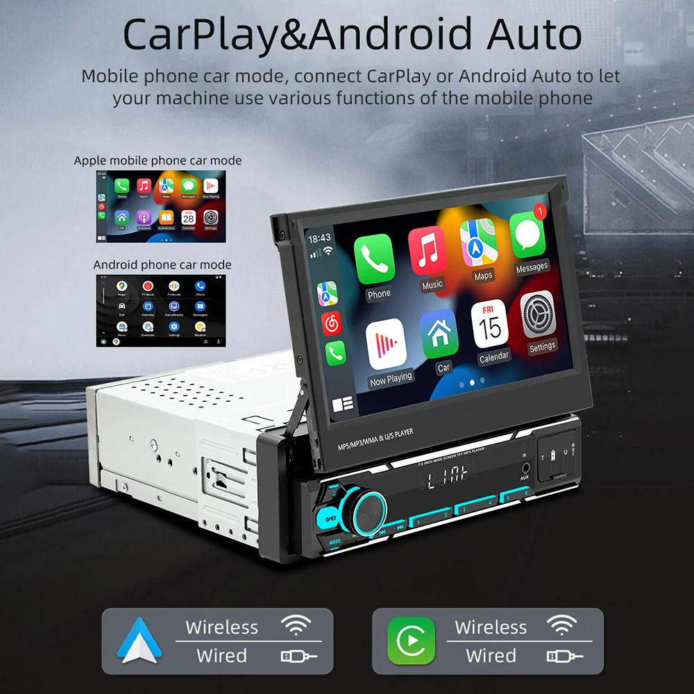 LAYAR Single Car Head Unit DIN Touch Screen HD Bluetooth ISO 7 Inch ...