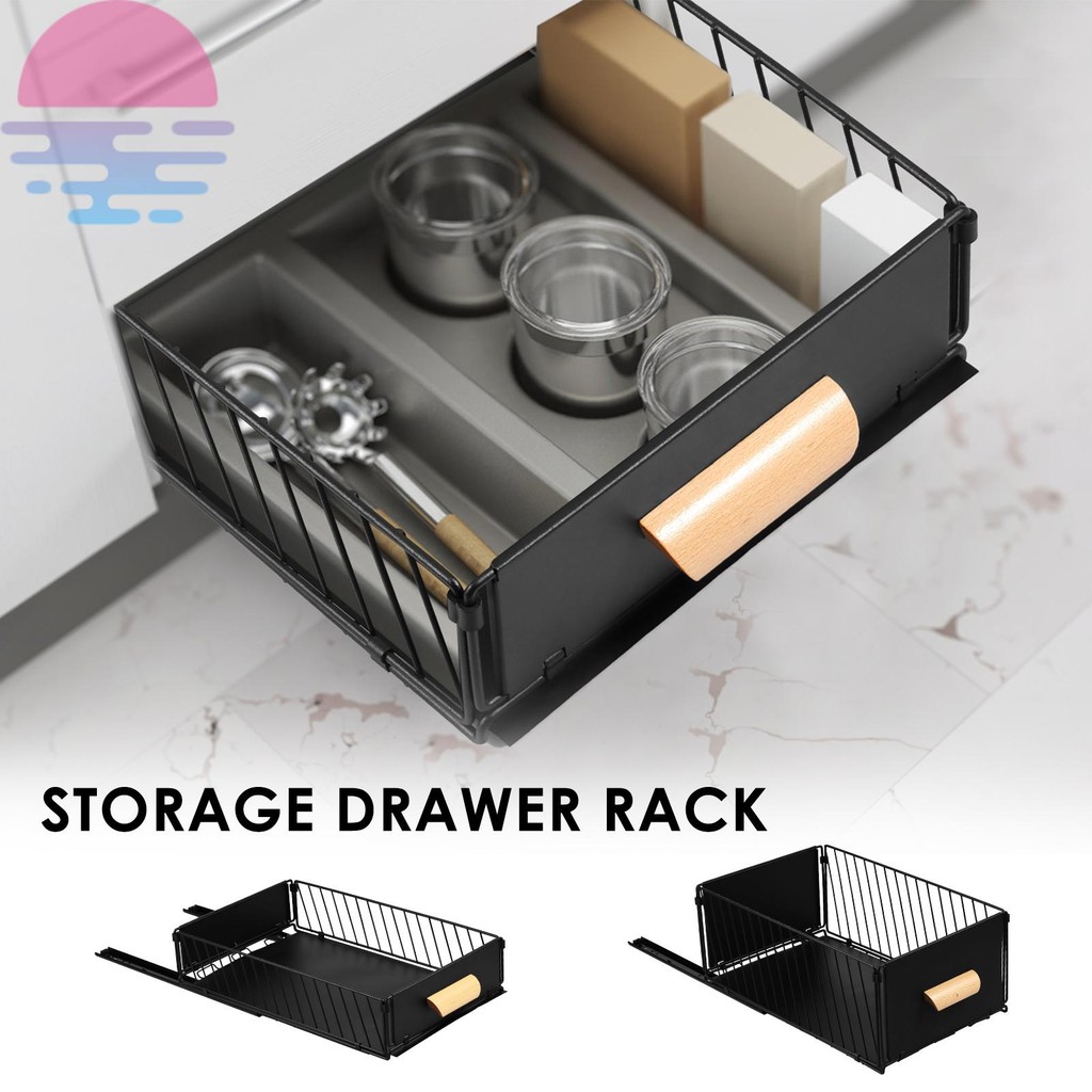 Slide Out Drawer Storage Shelf Metal Pull Out Cabinet Organizer ...