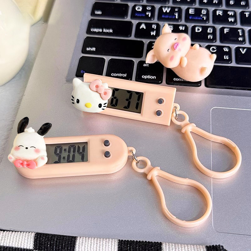 Dopamine Color Keychains Student Electronic Timer Keyrings Cute Loopy ...