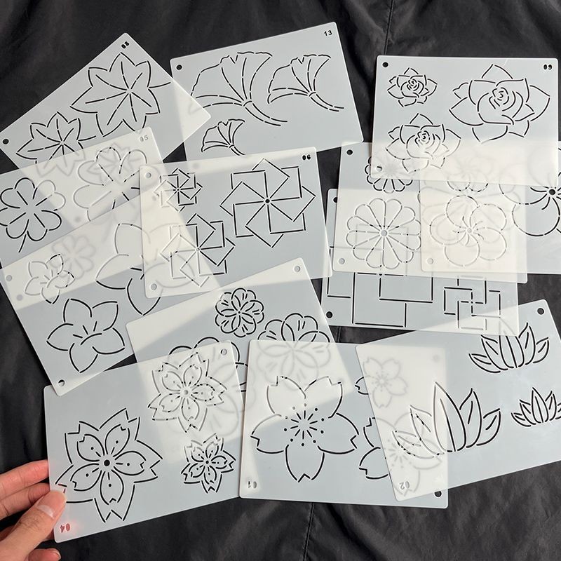 Yixi Sashiko Embroidery Template Cherry Blossom Hand Tools Drawing Template Flower Flower Fabric ...